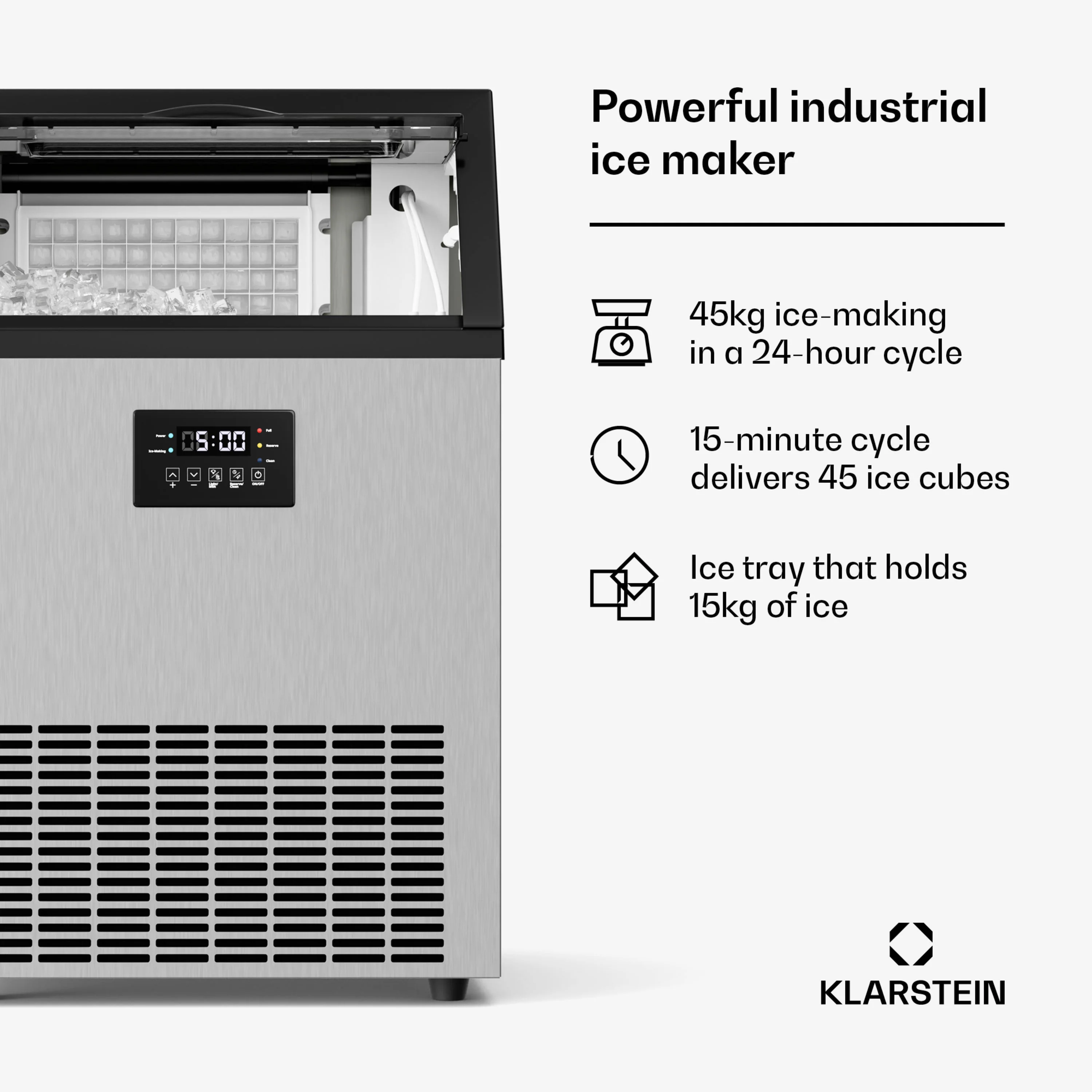 Glacial Pro IJsblokjesmachine 45 KG | RVS | JouwKlimaatkast